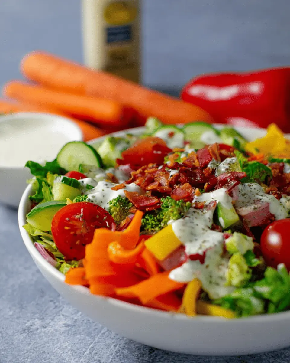 vegetable chopped salad with ranch