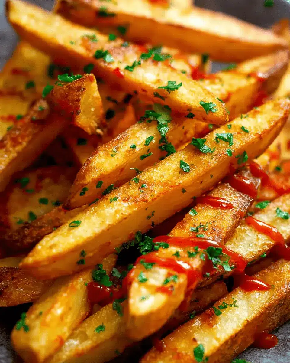 Baked Garlic Sriracha Fries