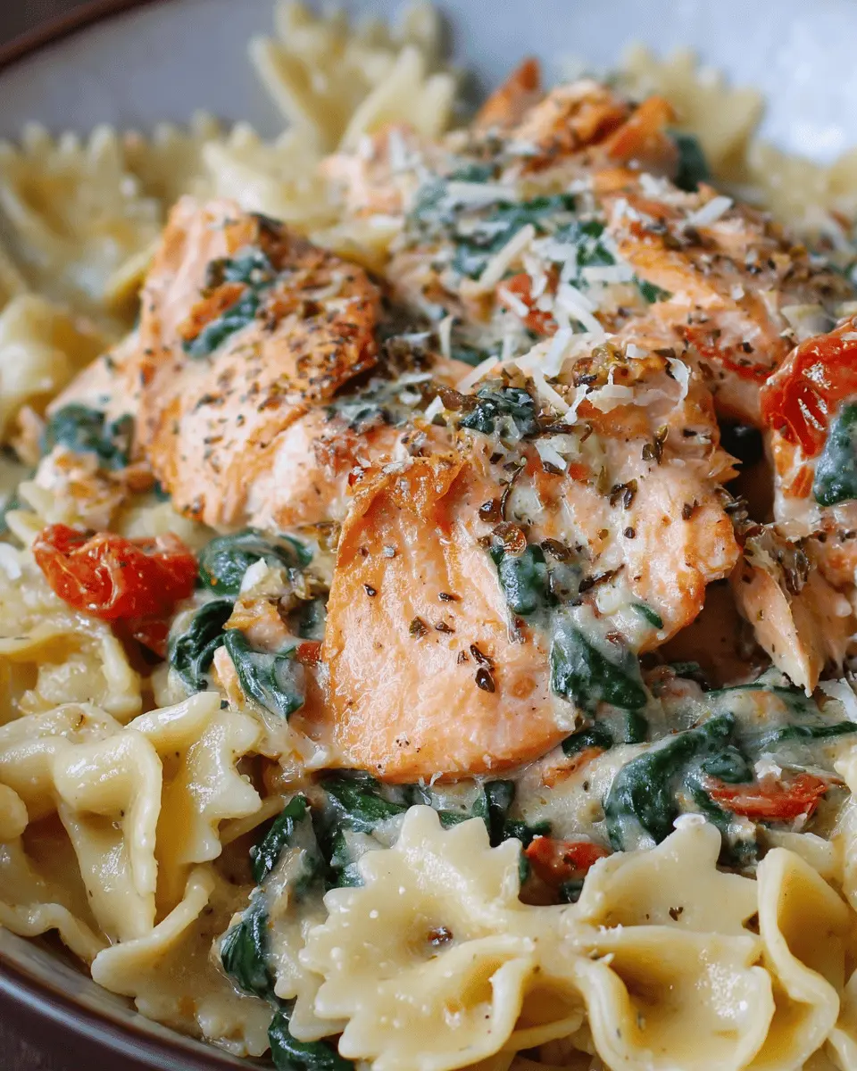 creamy tuscan salmon pasta