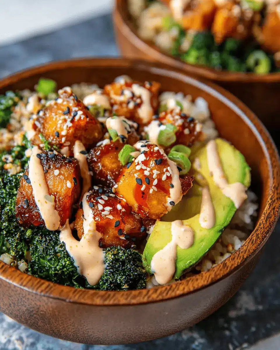 Crispy Bang Bang Salmon Bites Bowls